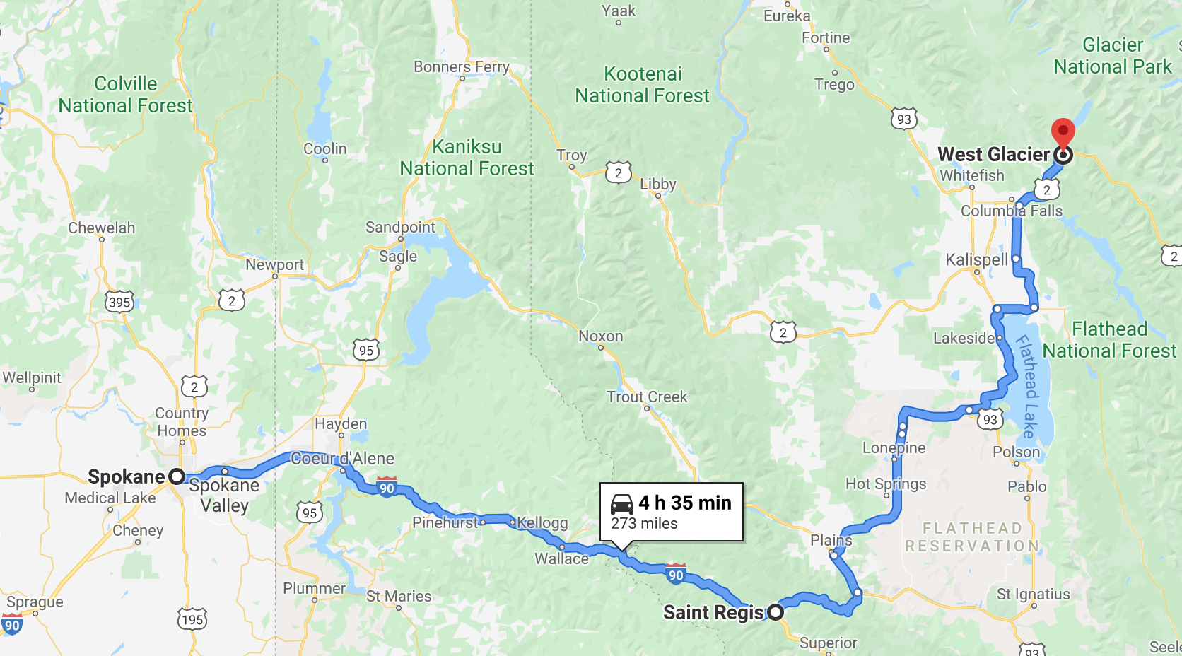 Spokane Wa To Glacier National Park